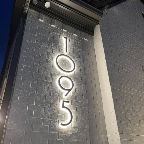 LED Backlit Modern Lighted House Address Numbers